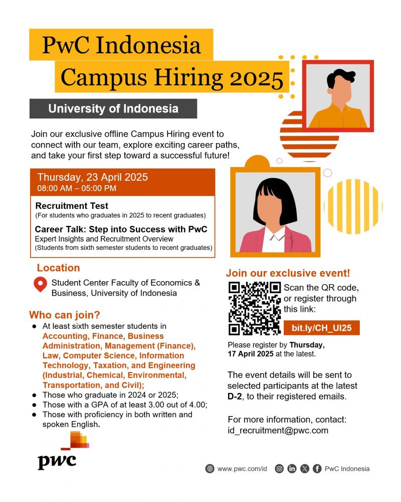 PwC Indonesia Campus Hiring 2025 – Career Development Center Fakultas ...