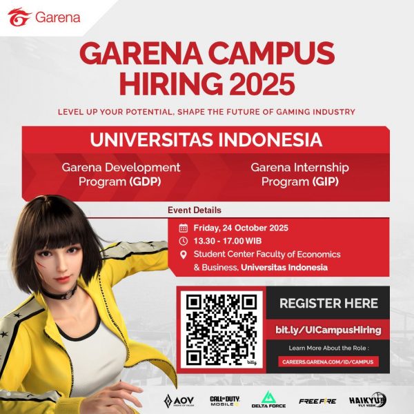 Garena Campus Hiring 2025 – Universitas Indonesia – Career Development ...